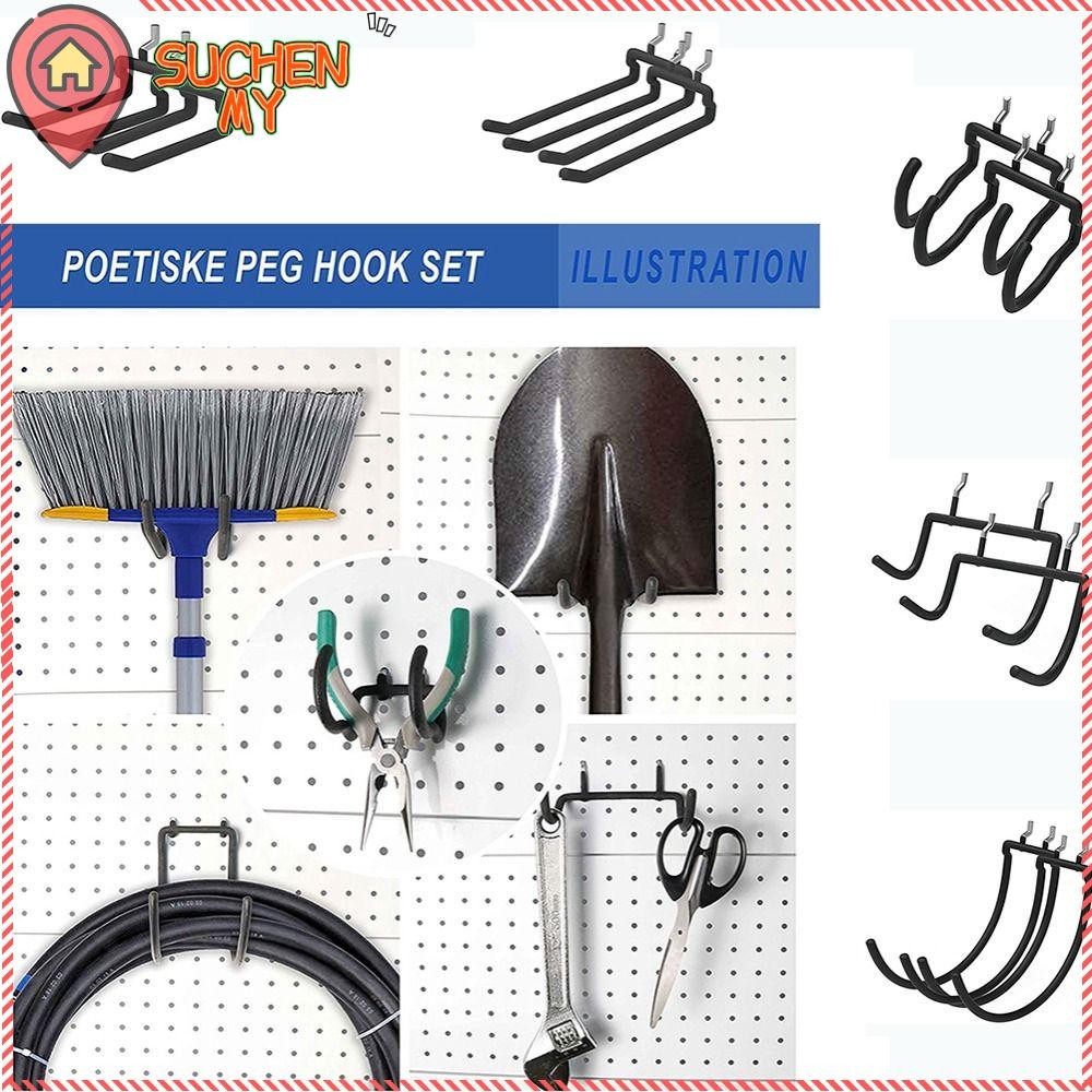 SUCHENMY Garage Storage Hooks Heavy Duty Hooks Steel Pegboard Power ...