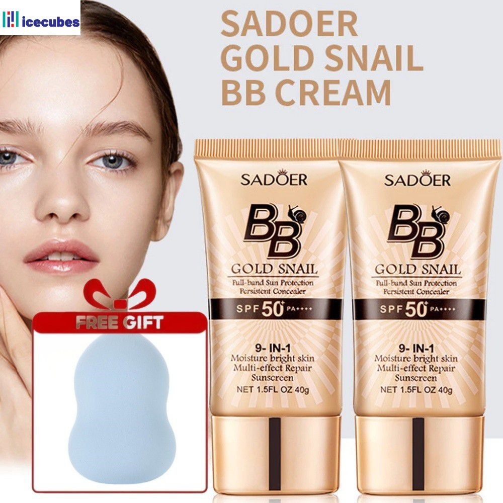 【undersell】 【buy 1 Take 2】sadoer Gold Snail Bb Cream Foundation Spf50+pa+++ Skin Brightening ...