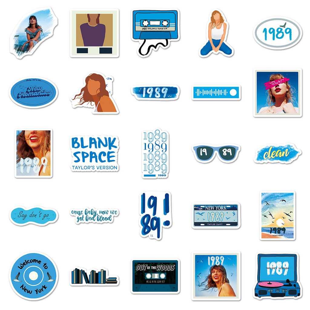 50PCS Taylor Swift album 1989 blue self-adhesive handmade stickers,DIY ...