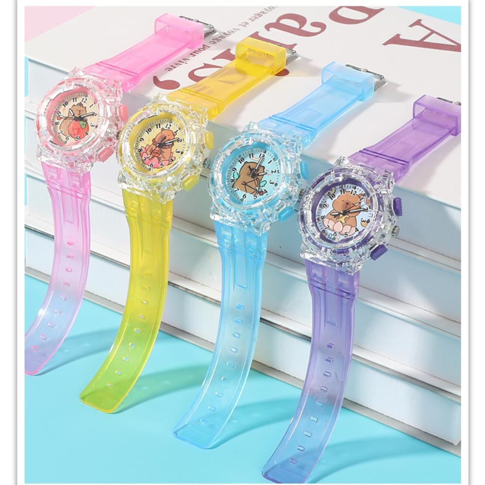 Cartoon Children's Watch Cute Capybara Quartz Watch Transparent Band ...