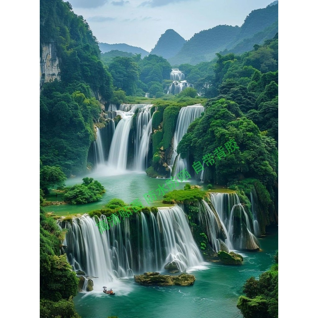 Cartoon Cartoon Animation Pattern Forest Waterfall Natural Scenery ...