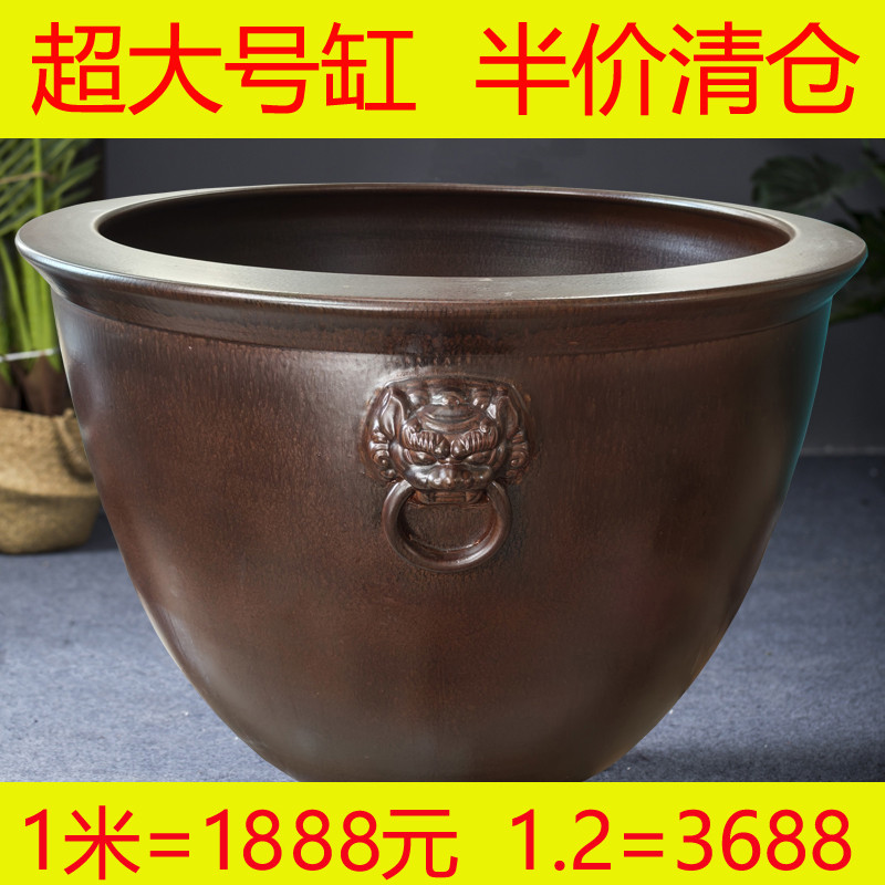 Balang Seramik Jingdezhen 1 Meter Tangki Ikan Gangsa Antik Tangki Air ...