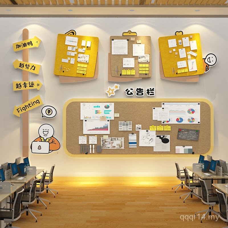 Office Atmosphere Layout Felt Board Wall Stickers Bulletin Board ...