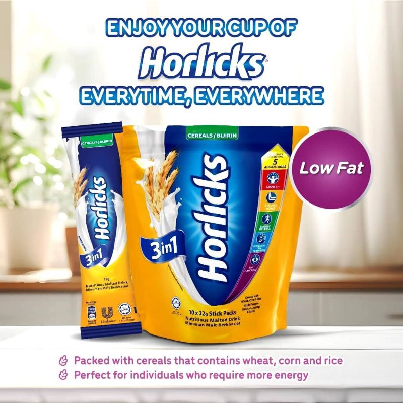 Ready Stock Horlicks 3 In 1 malted Drink (10 x 32g)&(10x28g) | Shopee ...
