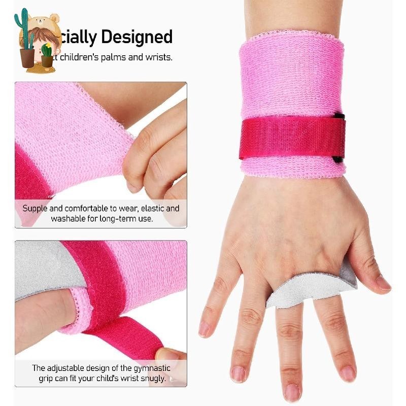 4-Piece Set of Palm Protectors Gymnastics Grip Wrist Straps for Girls ...