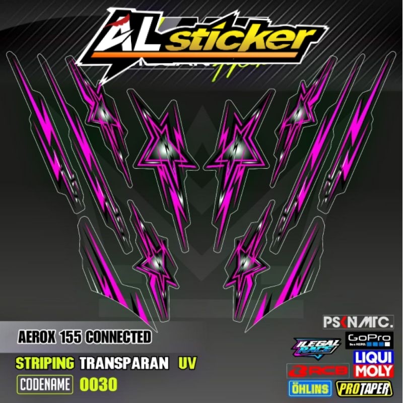 Decal Sticker Striping Transparent Uv Variations Aerox Star Aerox 155 ...