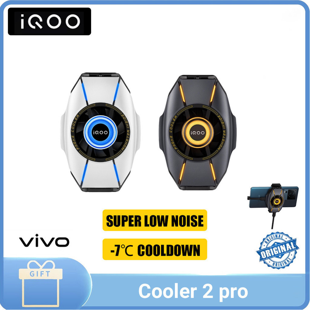 Original IQOO cooler 2 pro 27W Cooling Fan Back Clip Phone Esports Heat ...