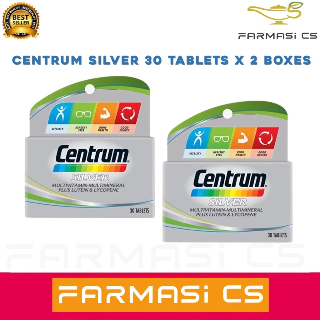 CENTRUM SILVER Multivitamin-Multimineral 30 Tablets x 2 Boxes (TWIN ...