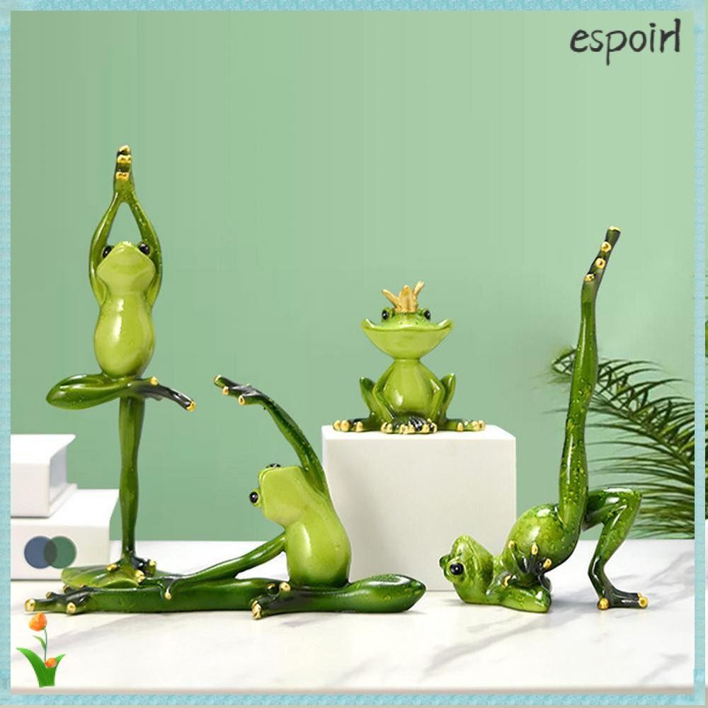 ESPOIR Yoga Frogs Artificial Modern Miniatures Resin Crafts Home ...