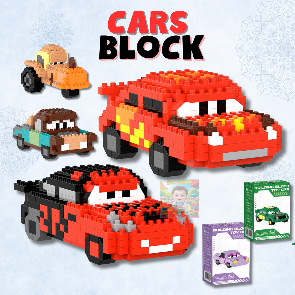 [DMXC 12 Design] Lightning McQueen Cars Nano Block Mini Bricks Car ...
