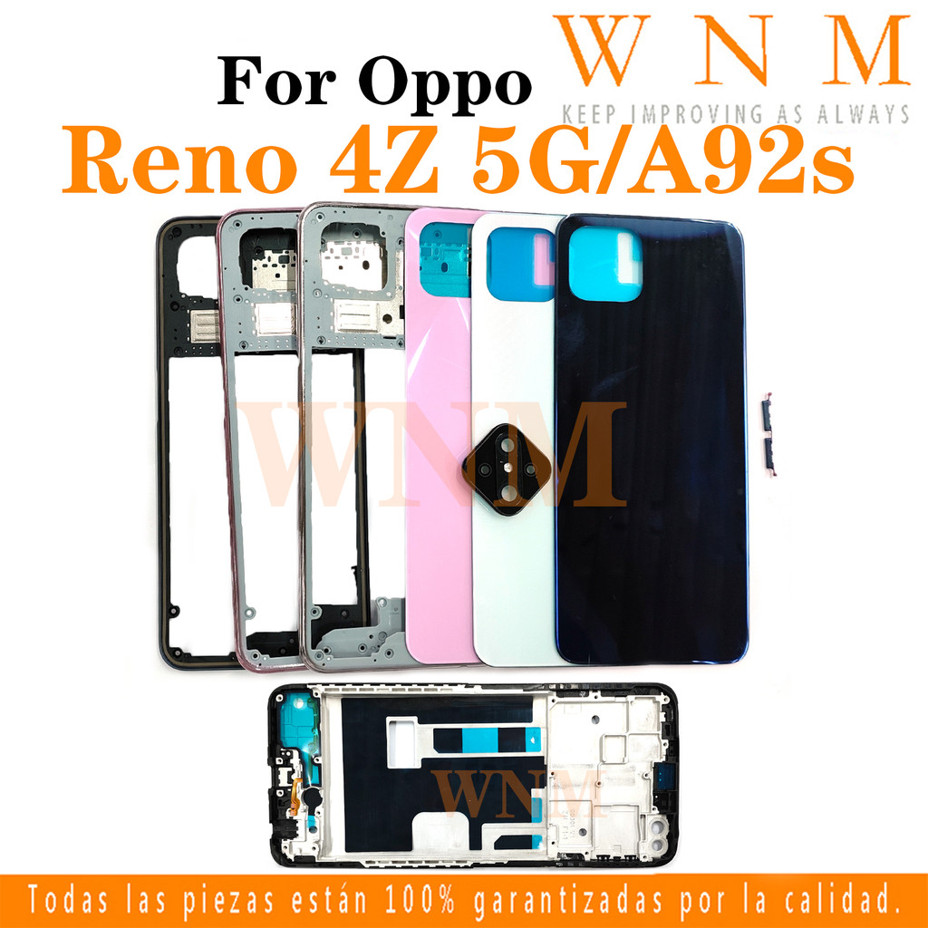 For OPPO Reno 4Z 5G / A92s LCD Front Frame Bezel Back Battery Cover ...
