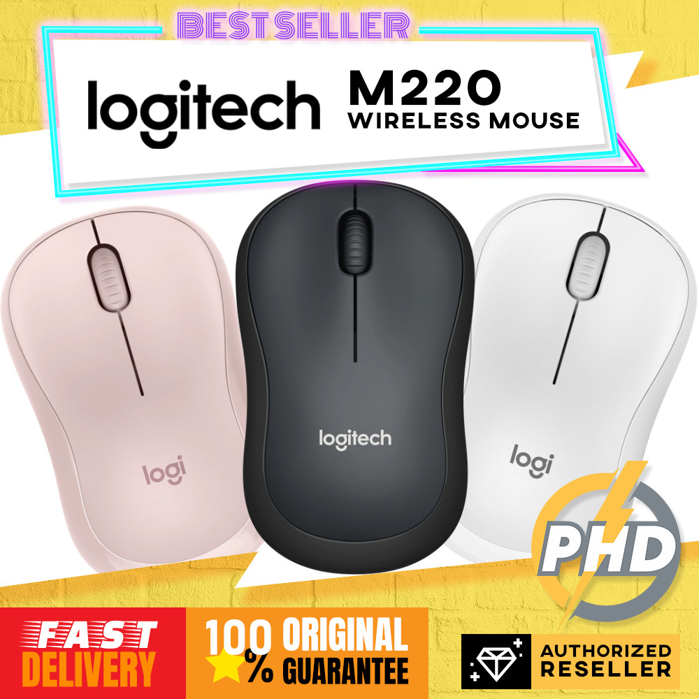 Logitech M220 Wireless Mouse, Silent Buttons, 2.4 GHz with USB Mini ...