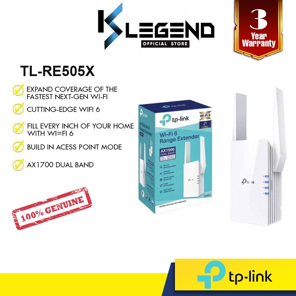 TP-LINK TL-RE505X / RE505X AX1500 Wi-Fi Range Extender OneMesh for TP ...