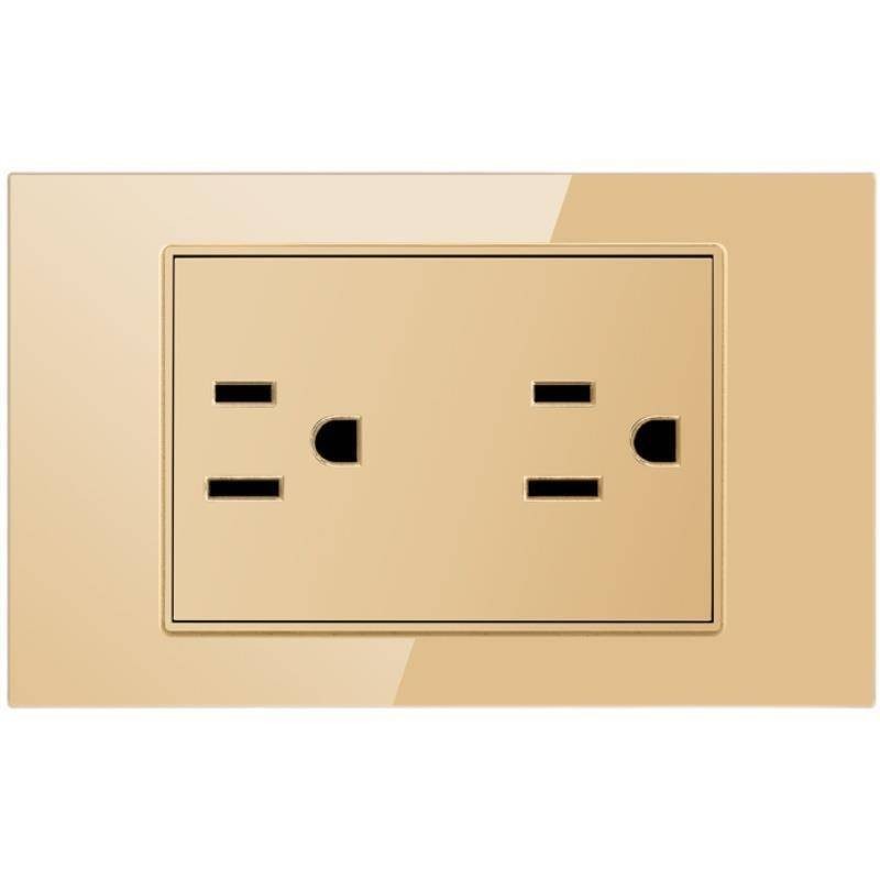 Taiwan American Standard Tempered Glass Switch Board Gold USB Charging ...