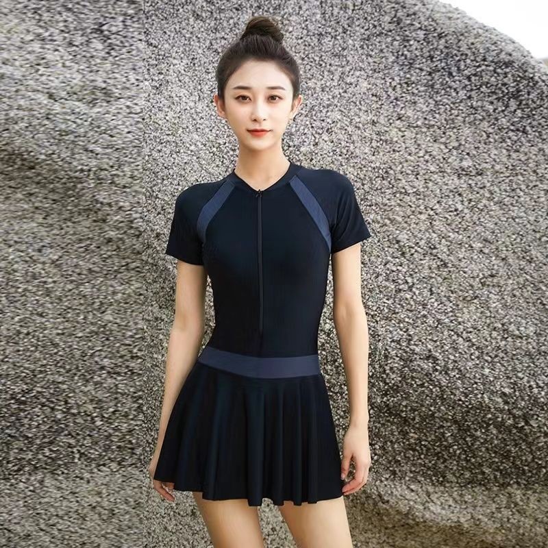 Tjj/one-piece Swimsuit Summer New Style Skirt Conservative Student ...