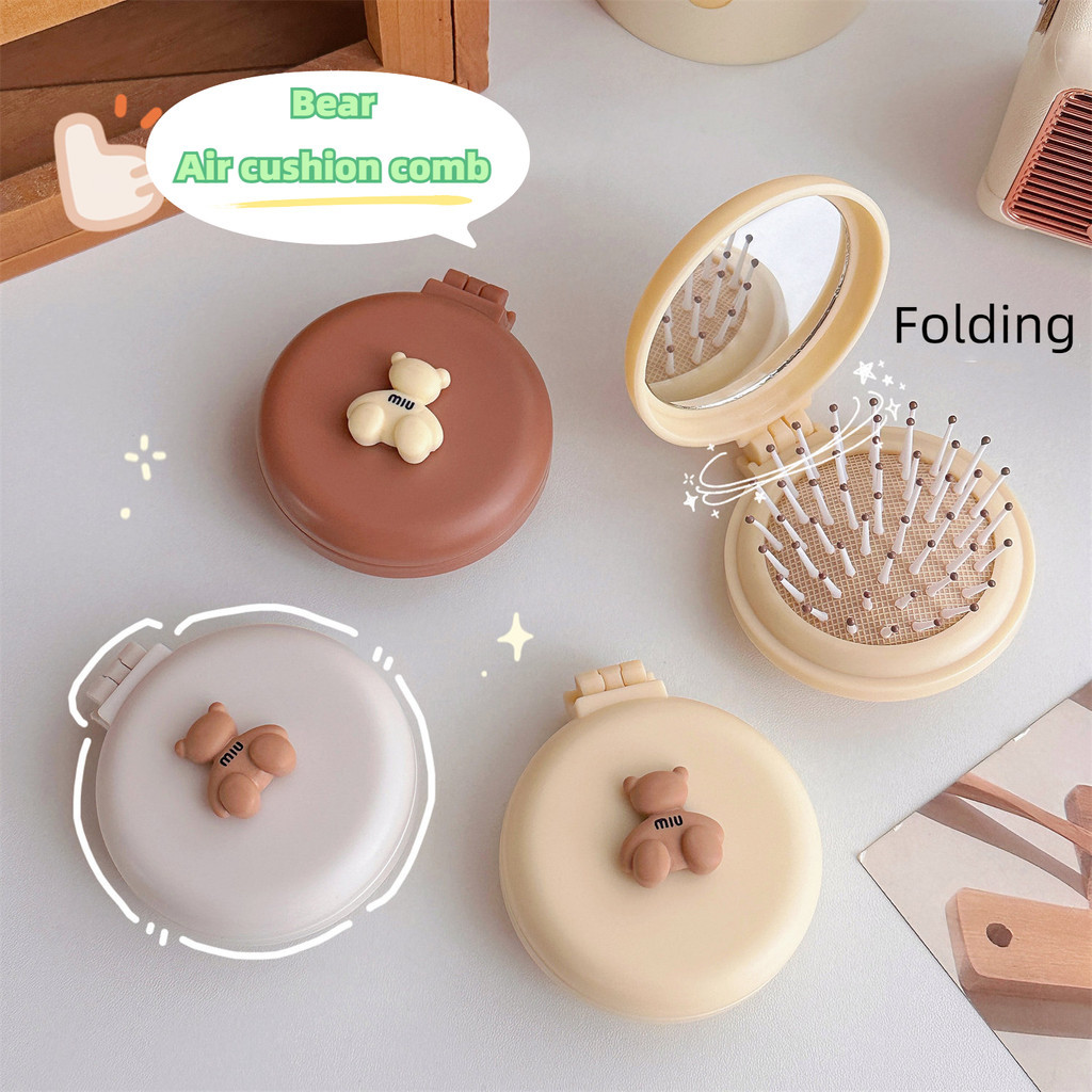 YoYo Comb Mirror Cute Folding Airbag Integrated Compact and Portable ...