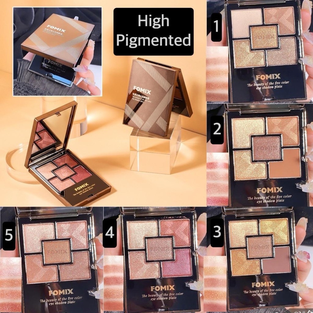 Fomix Five Color Eyeshadow Palette High Pigment | Shopee Malaysia