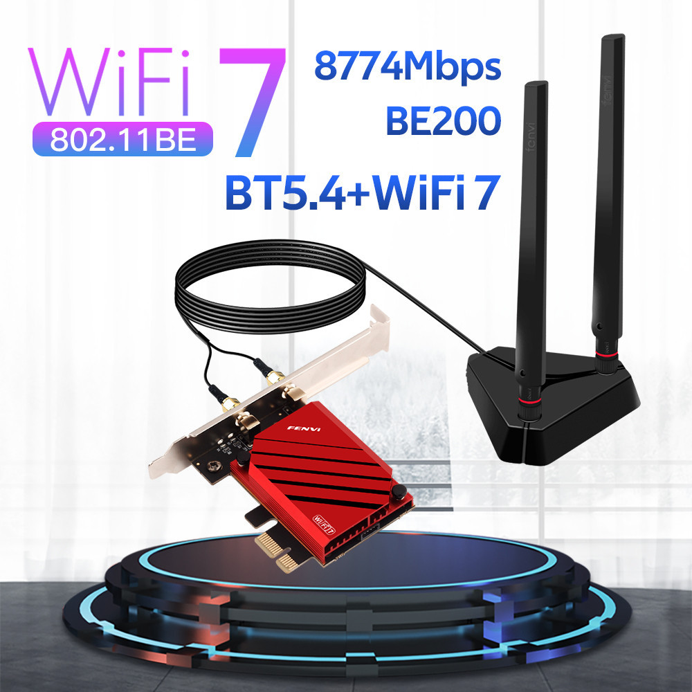 FENVI WI-FI 7 BE200 PCIE WiFi Adapter FV-BE8800 WIfi7 BT5.4 Tri-Band 2 ...