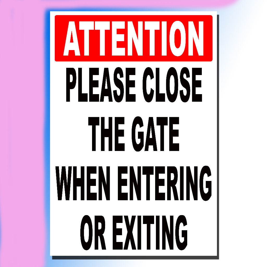 PVC type and plastic laminate 250gsm sign, plaque reminder "Please ...