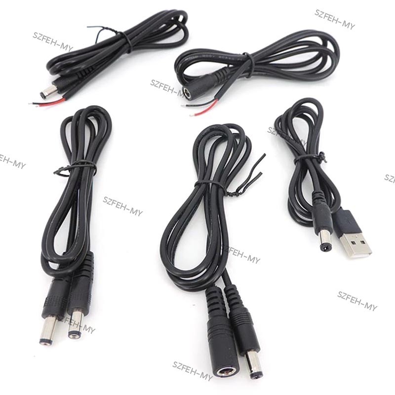 2 pin DC USB 5.5x2.1mm male female to male female Power Charging extend ...