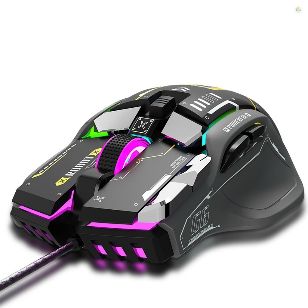 G6 RGB 12-Key Mechanical Mouse Wired Gaming Mosue Ergonomic Design 10 ...