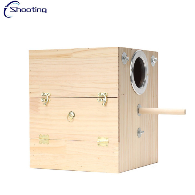 NEW! Parakeet Nesting Box, Bird Nest Breeding Box With Perch For Cages, Wooden Bird House For ...