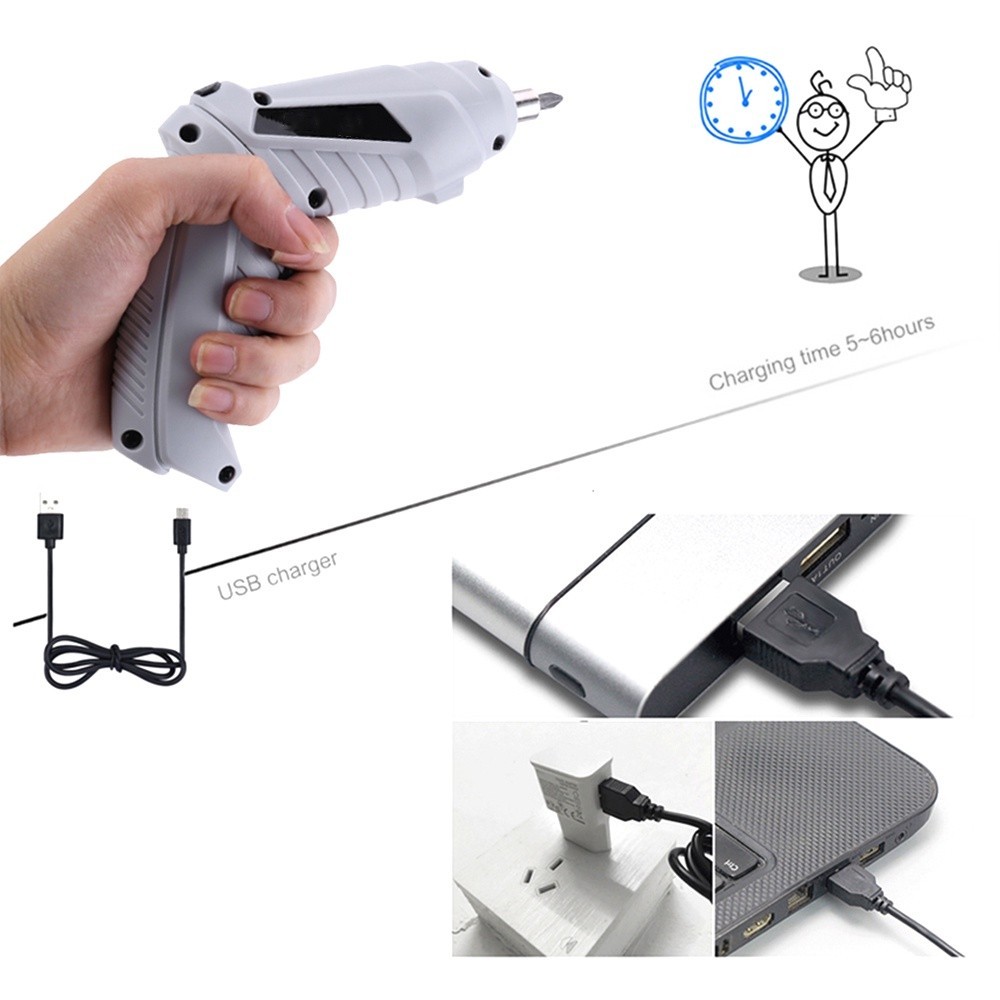 pcbfun Electric Screwdriver Battery Rechargeable Cordless Screwdriver ...