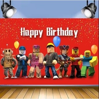 Roblox popular game party background cloth 120cm * 80cm activity ...