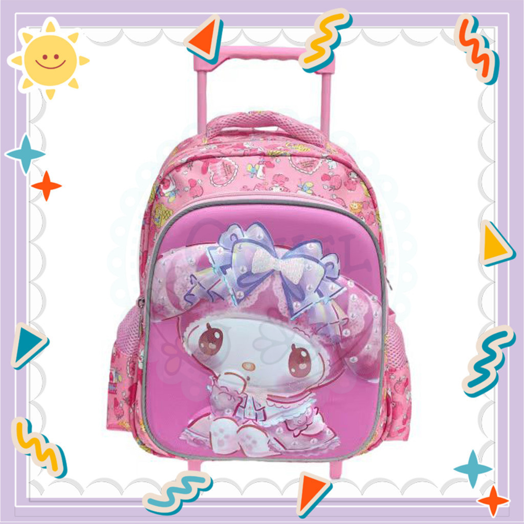 Comel Kids Cartoon Fix Mini Trolley Kuromi Cinamoroll Kitty Melody Paw ...