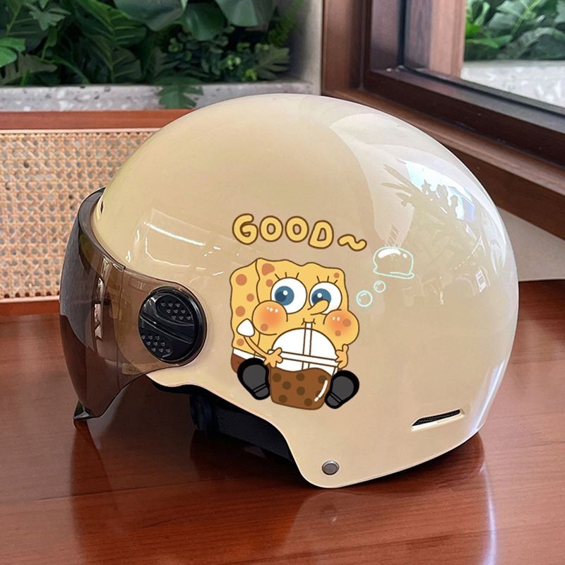 Electric Vehicle Helmet Women's Sunscreen Harley Half Helmet Shock ...