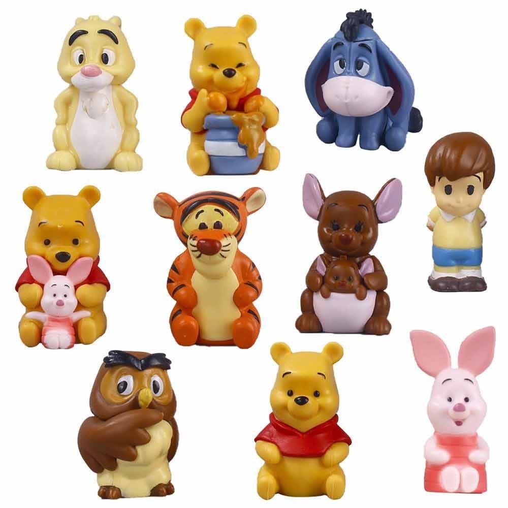 10Pcs/Set 5-6cm Disney Anime Cartoon Winnie the Pooh Piglet Robin ...