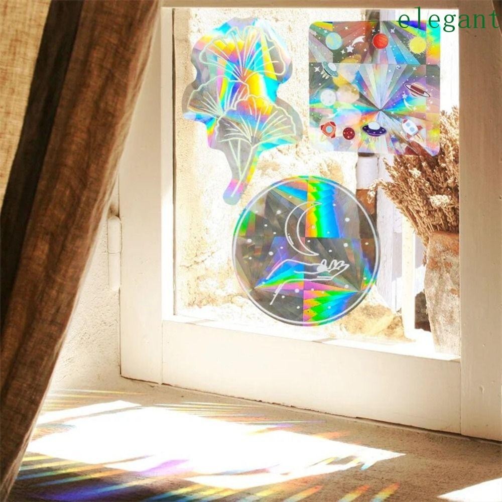 ELEGANT Glass Window Stickers, Self Adhesive Rainbow Prisms Decal ...