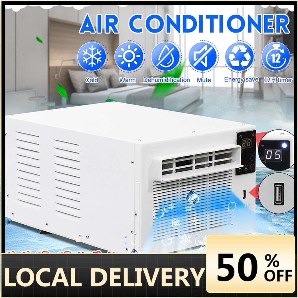 1100W Desktop Air Conditioner Portable Air Cooler Cold and Warm Air ...