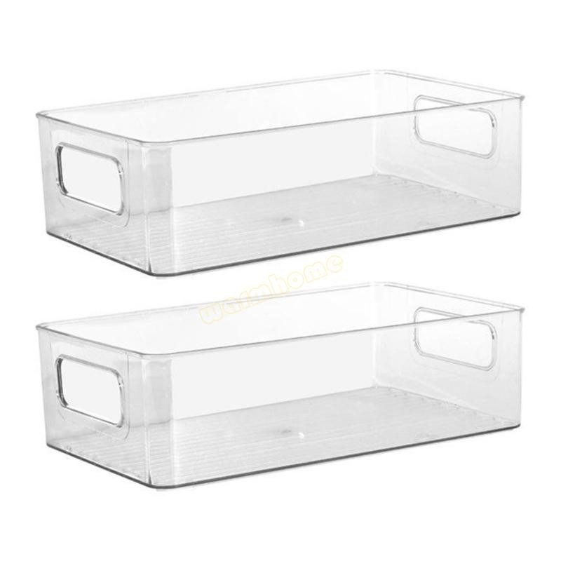 ACG 2Piece Stackable Plastic Clear Storage Bin with Handles ...