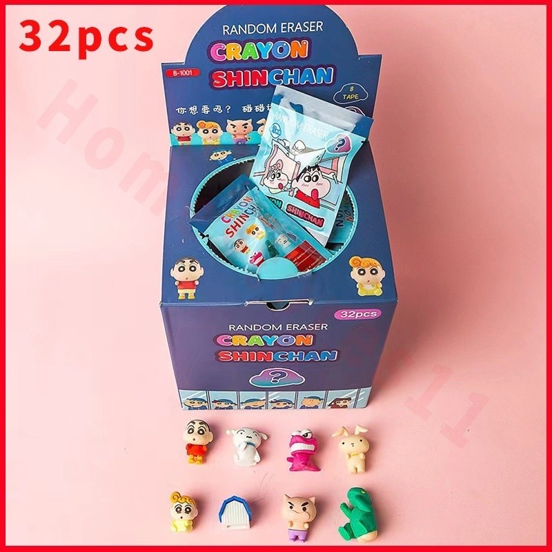 TQ 32pcs Pokemon DIY 3D Erasers Sanrio Pikachu crayon shin-chan Demon ...