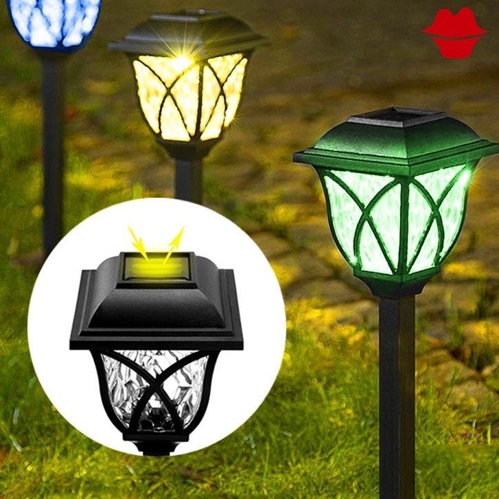 Solar Powered LED Lamp Lantern Lawn Pathway Landscape Light Outdoor ...