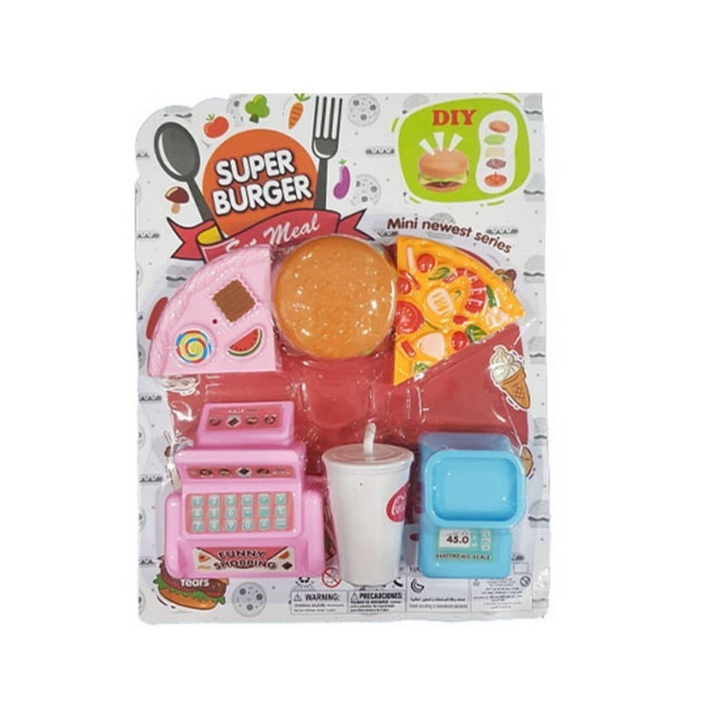 MINI NEWEST SERIES SUPER BURGER TOY / KIDS PRETEND PLAY BURGER TOY SET ...