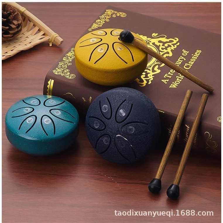 Steel Tongue Drum 3 Inch 6 Note Mini Portable Steel Hand Drum ...