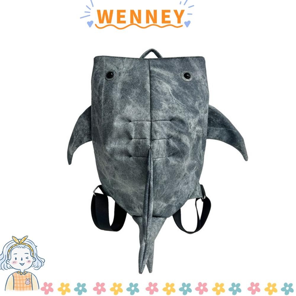 WENNEY Animal Whale Shark Shape Backpack, Trendy Waterproof Zipper ...