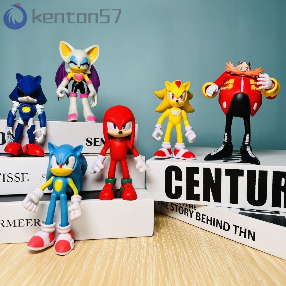 KENTON 6pcs/set Sonic PVC Character Toy, Sonic Ornaments Sonic Action ...