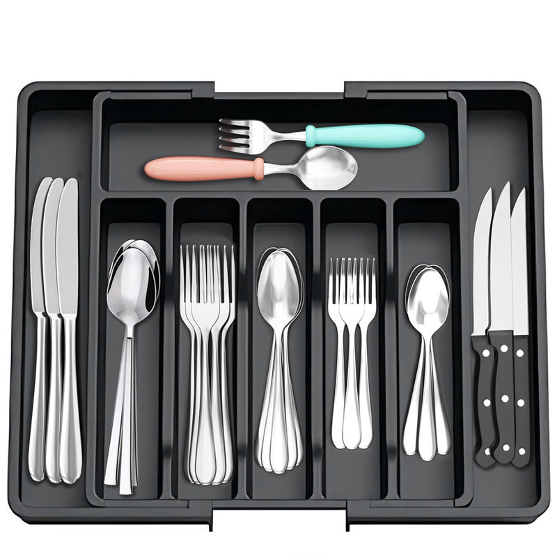 Upgradation Adjustable Flatware Tableware Organizer with Dividers ...