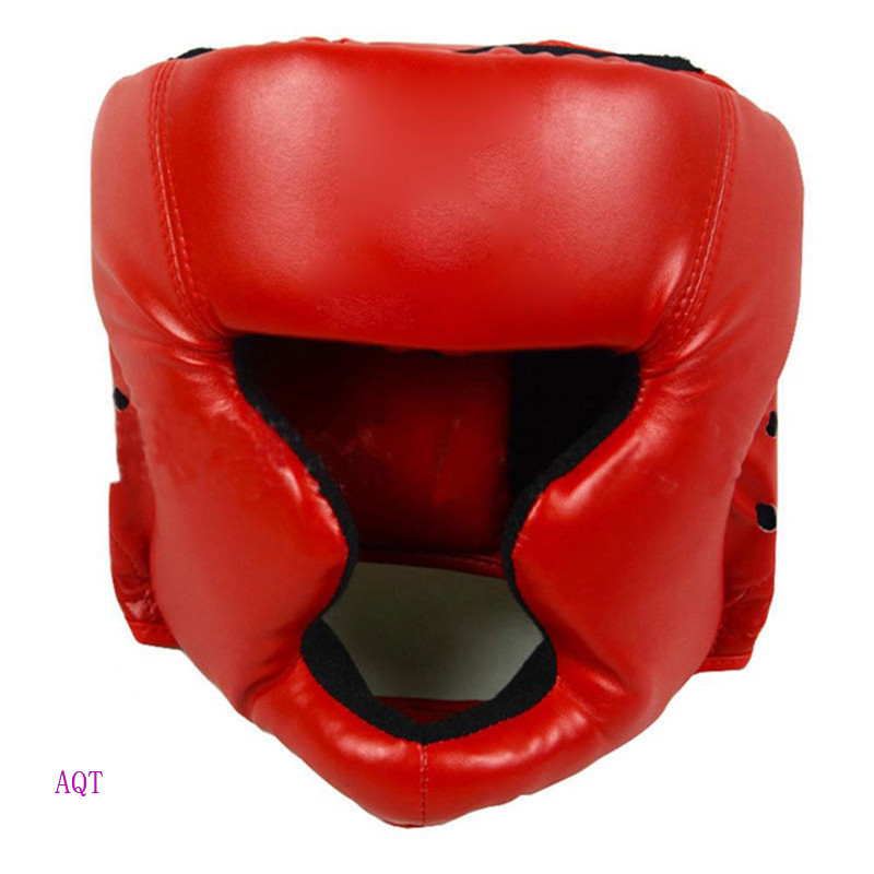 AQT 1pc Head Guard PU Leather Boxing Headgear MMA Face Head Protector ...