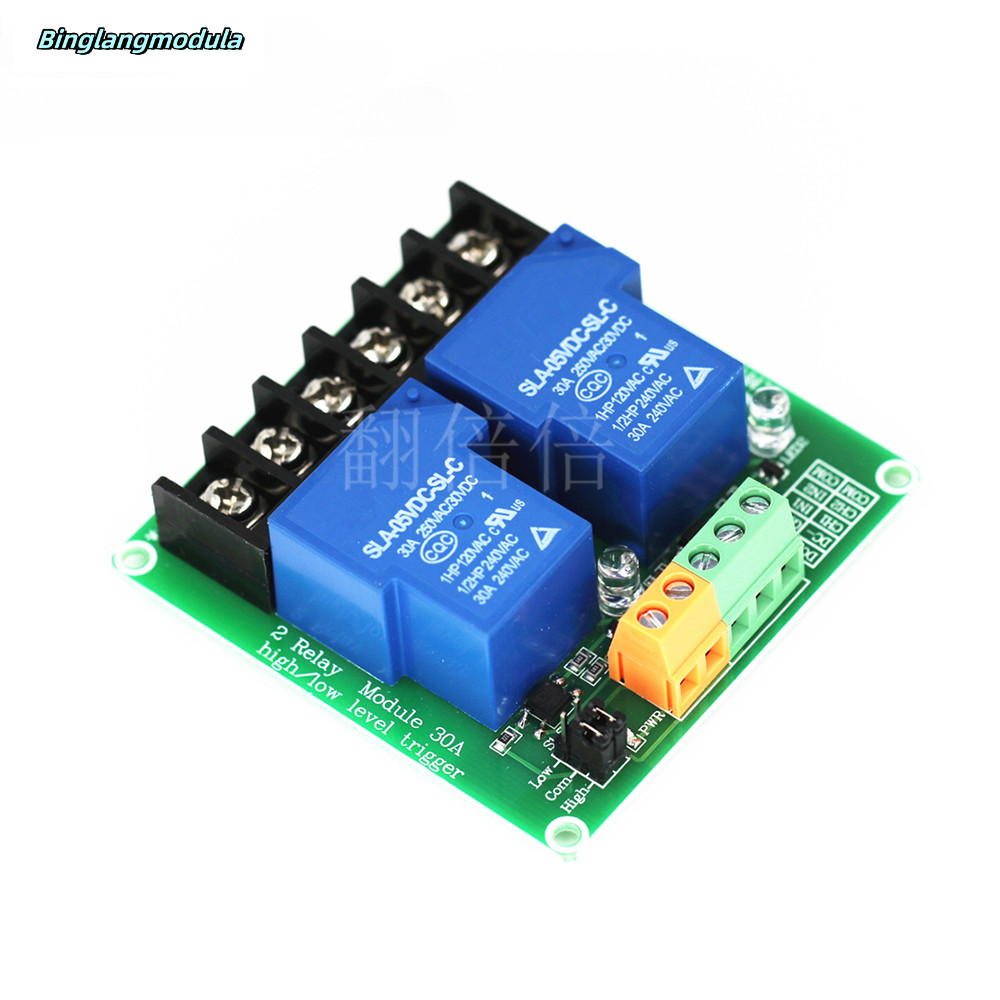2 Channel 30A High Low Level Trigger Relay Module 5V 12V 24V Smart Home PLC Automatic Control ...
