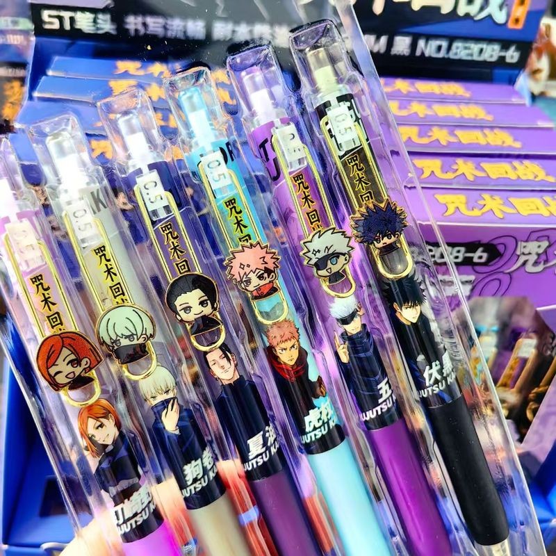 6Pcs/Box Anime Jujutsu Kaisen Gel Pen Cute Geto Suguru Inumaki Toge ...
