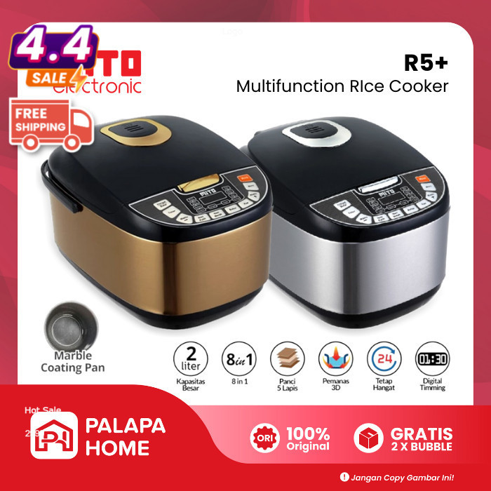 Mito R5 Plus Digital Rice Cooker R5+ 8 in 1 Capacity 2 Liter Mitochiba ...