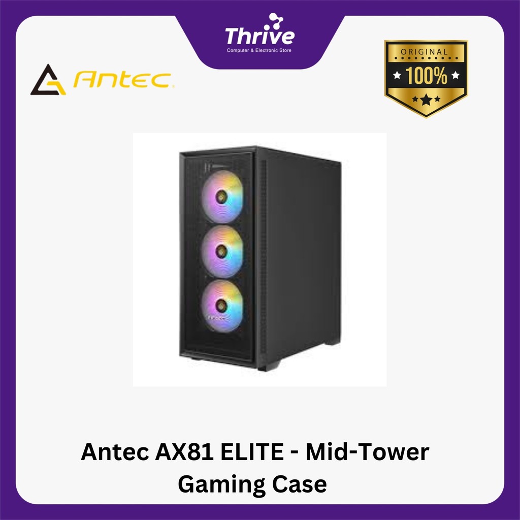 Antec AX81 ELITE - Mid-Tower Gaming Case - Massive Minimalist Mesh Front Panel - 4mm Tempered ...