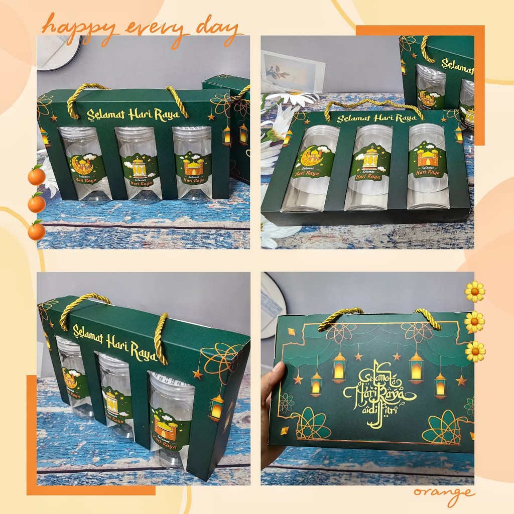 Hari Raya Gift Set With 3 Jar Hadiah Raya Corporate Doorgift Cookies ...