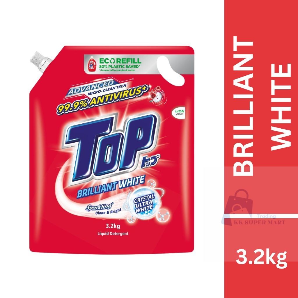TOP Liquid Detergent Refill Brilliant White (3.2kg) | Shopee Malaysia