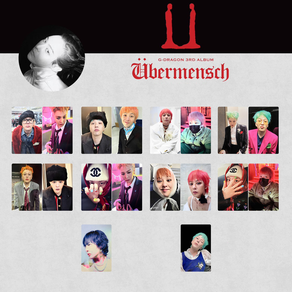 G-dragon card G-DRAGON card G-DRAGON New Album bermensch Photocard Blue-Haired DRAGON wink ...