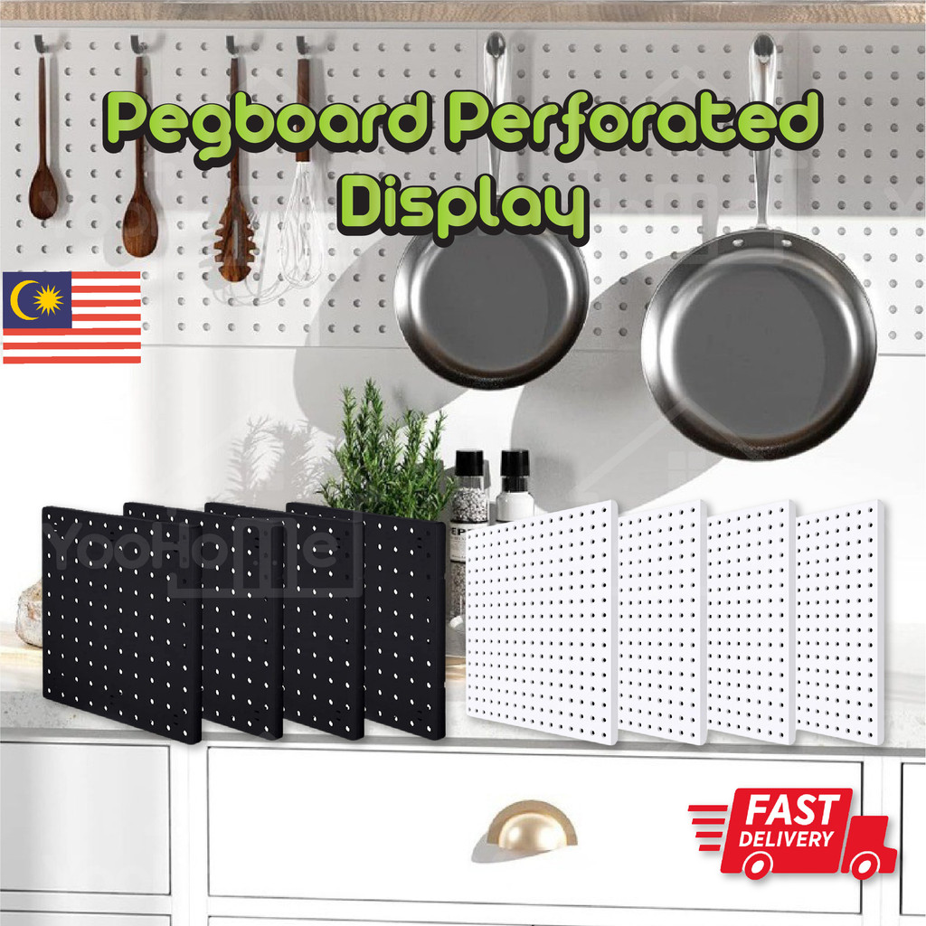 Pegboard Perforated Wall Display Rack DIY Peg Board Wall Mounted Hole ...